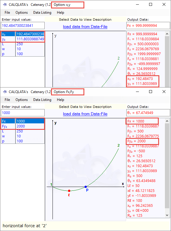 Catenary Calculator | forces and dimensions | CalQlata